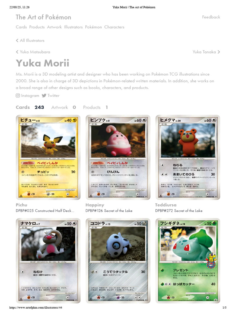 Yuka Morii: Pokémon Illustrator Profile | PDF | Role Playing Games ...