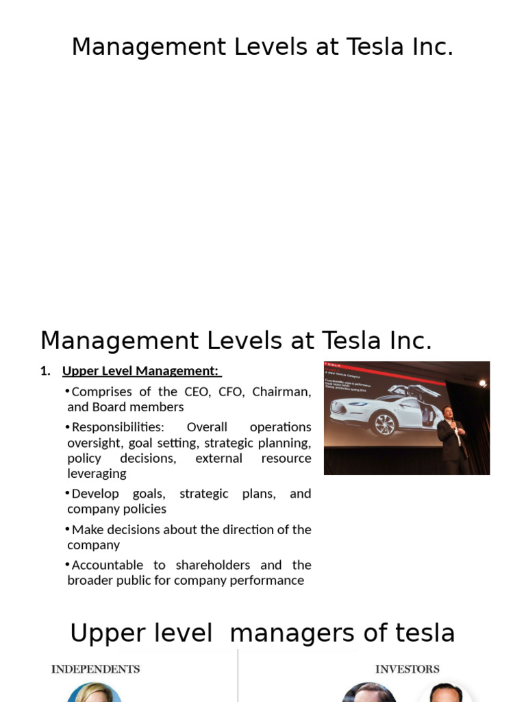 Management Levels at Tesla Inc BM Project - Preset. | PDF