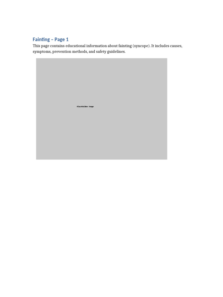 Fainting_25_pages | PDF | Human Diseases And Disorders | Brain