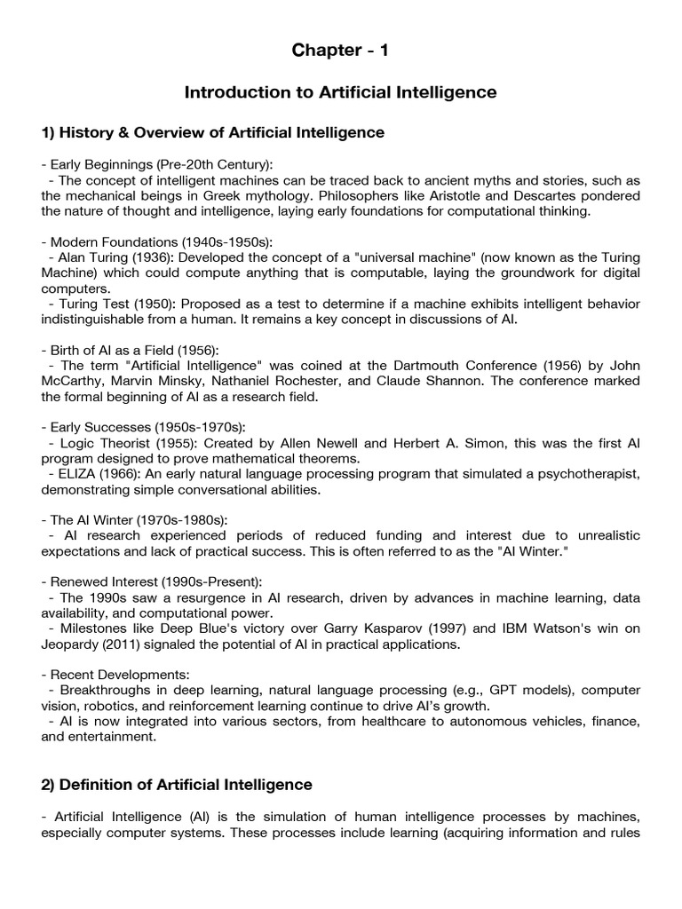 Introduction to Artificial Intelligence | PDF | Deep Learning | Machine ...