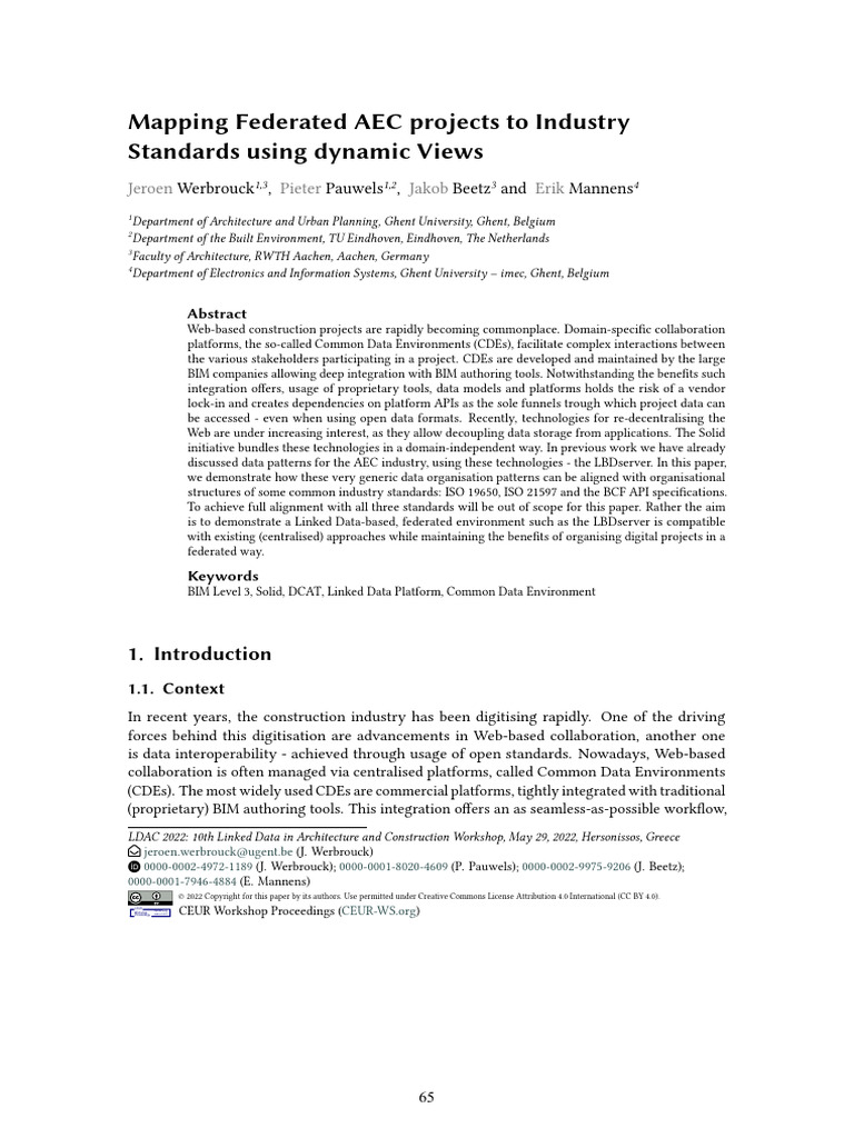 Mapping Federated AEC Projects To Industry Standards Using Dynamic ...