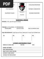 Army WARNO Template Example | PDF