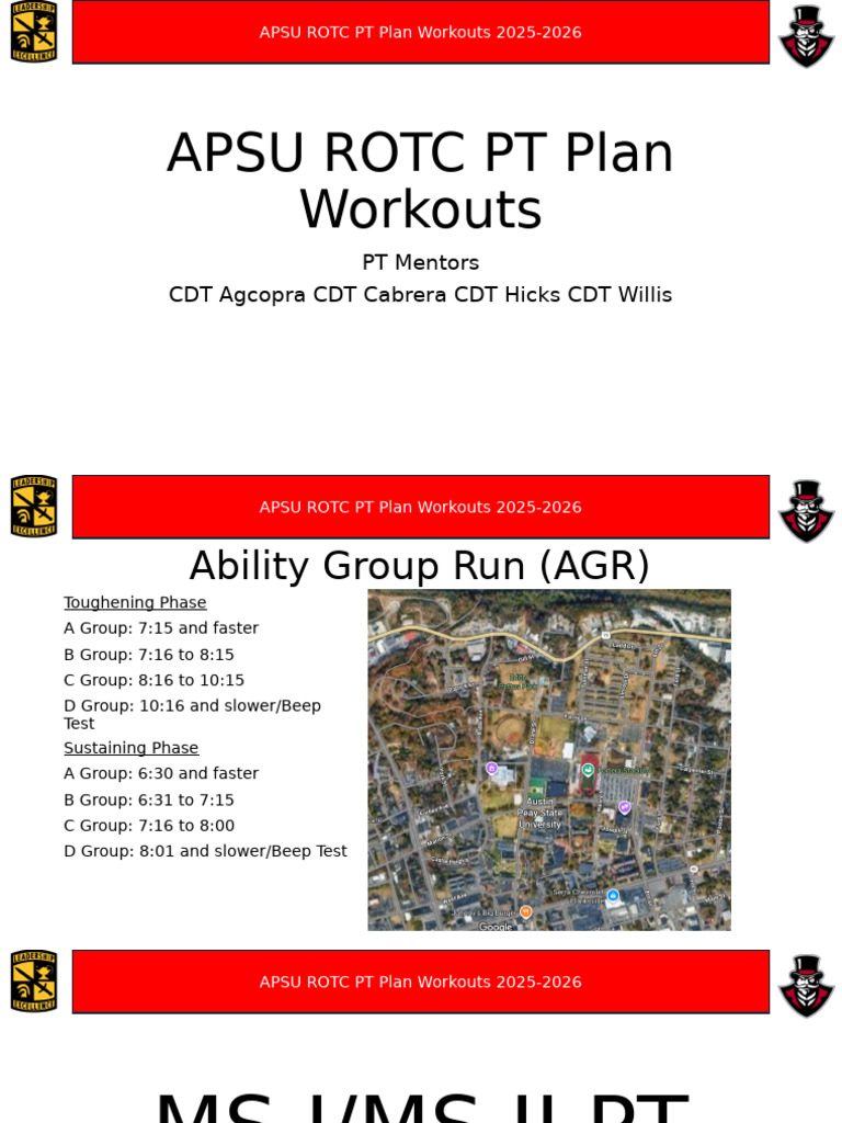 APSU ROTC PT Workouts 2025-2026 | PDF | Kettlebell | Strength Training