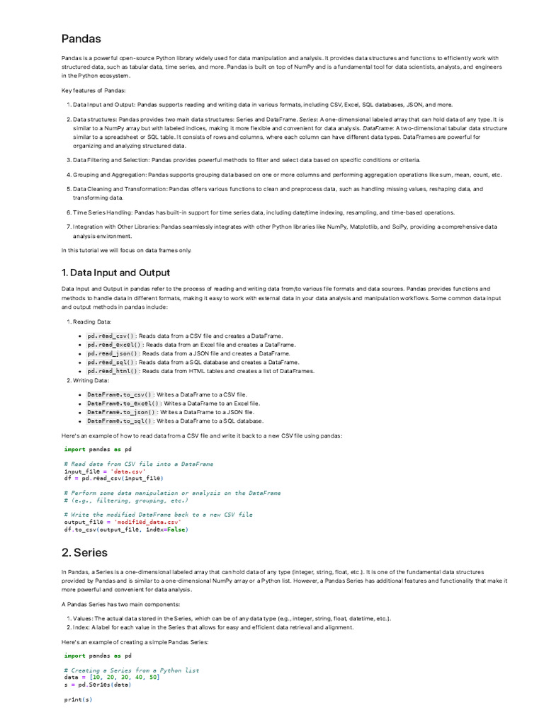Pandas Tutorial | PDF | Anonymous Function | Boolean Data Type