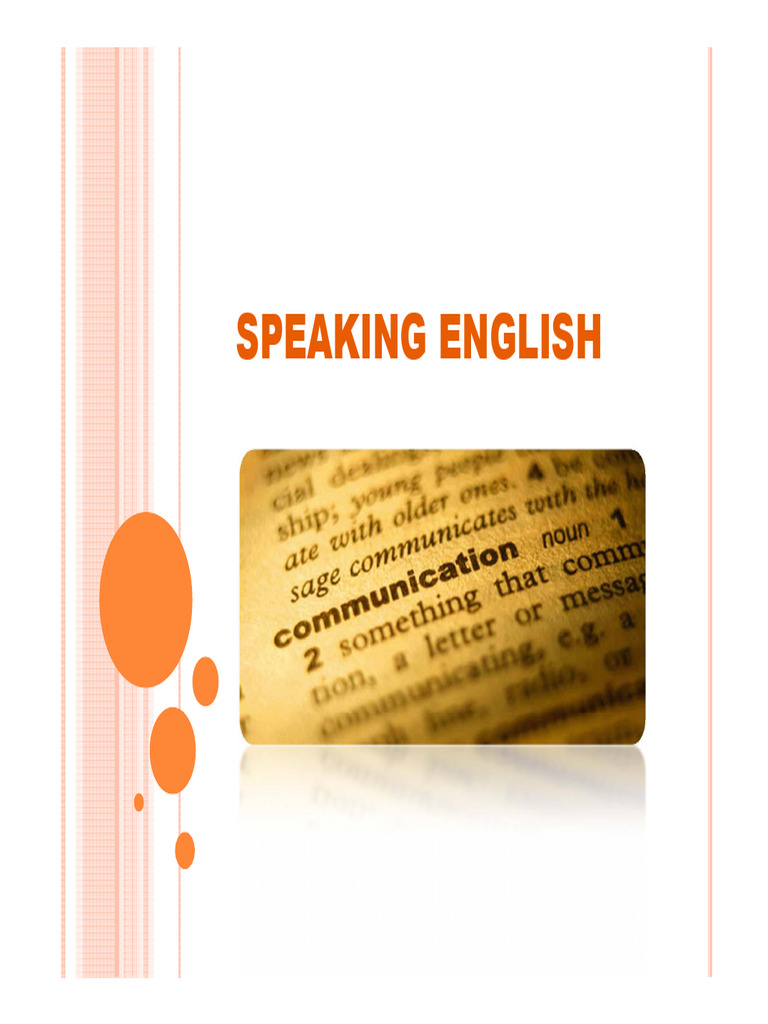 3 - Speaking in English- Communication Skills | PDF | English As A ...