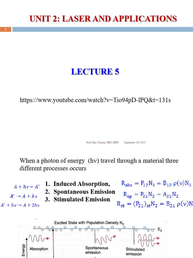 Unit2 Lecture 5-Rt22648 | PDF | Laser | Holography