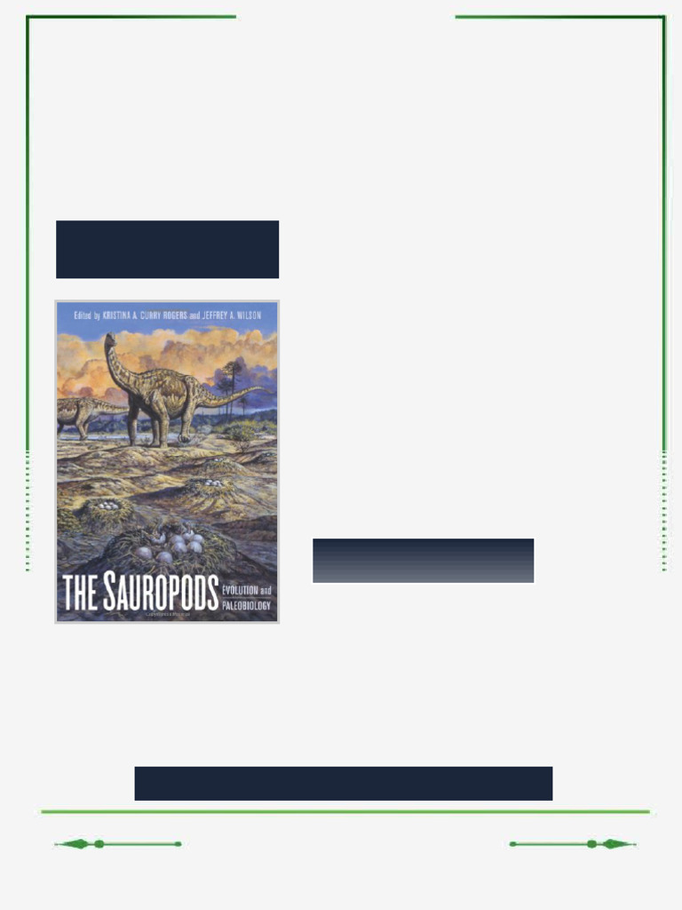 The Sauropods Evolution and Paleobiology 1st Edition Kristina A. Curry ...