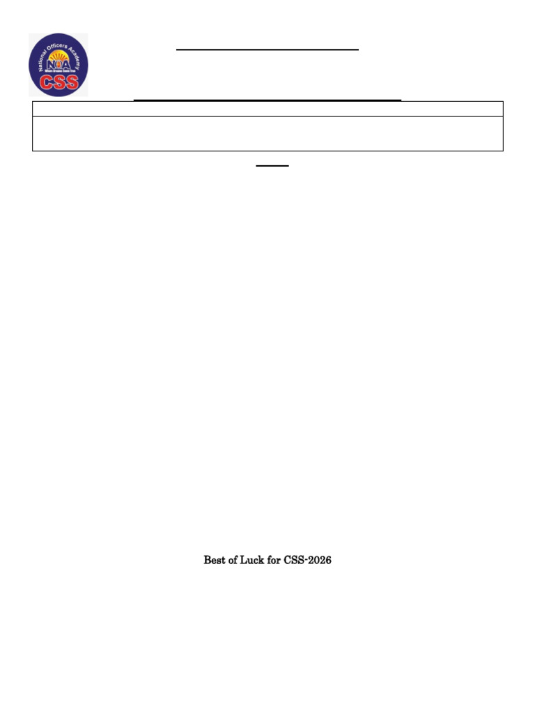 CSS-2026 English Mock Exam Guide | PDF | Knowledge | Expert