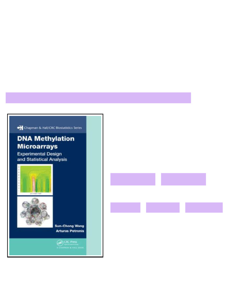 DNA Methylation Microarrays Experimental Design and Statistical ...