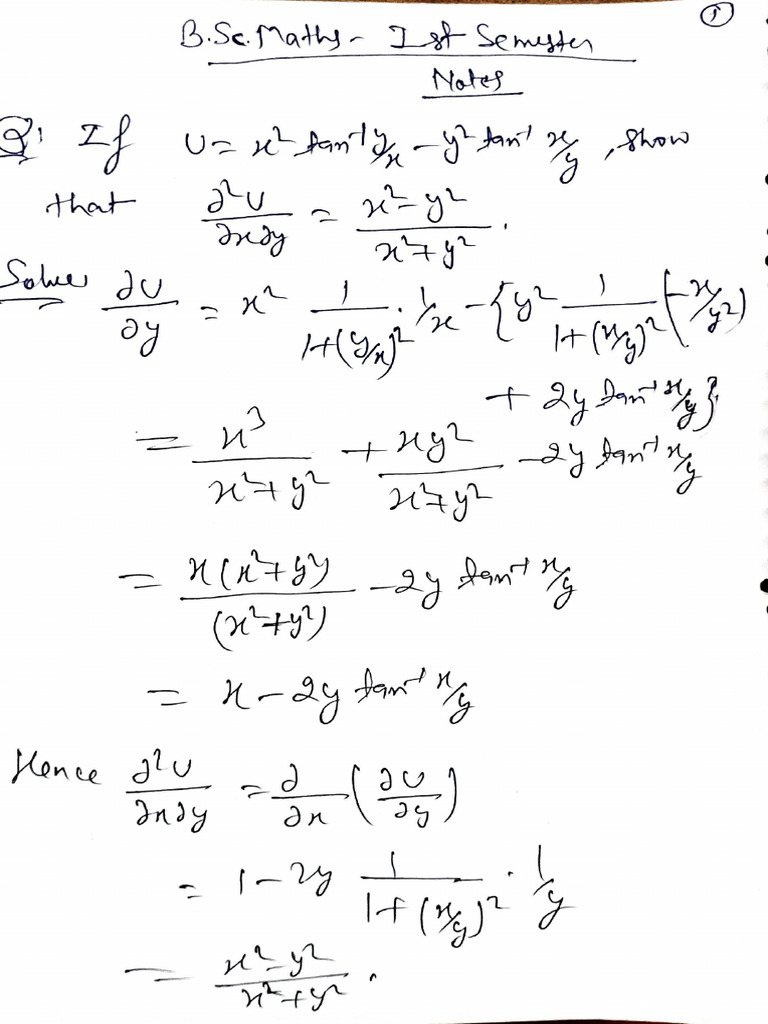 B.SC - Maths-1st Semester Notes | PDF