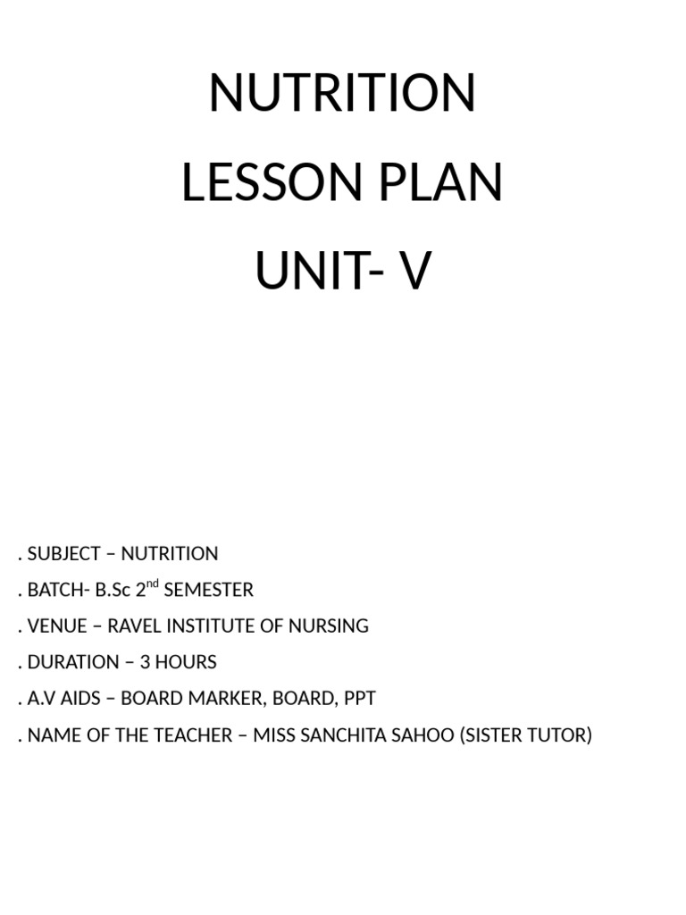 Nutrition Lesson Plan: Vitamins Overview | PDF | Vitamin | Vitamin A