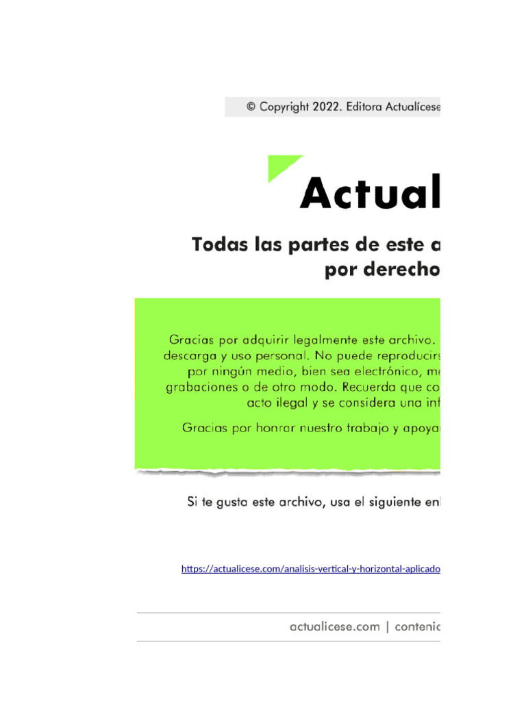 VA22 Liquidador Analisis Horizontal y Vertical | PDF | Contabilidad ...