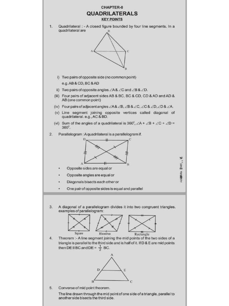 Math Quadrilaterals Sample Paper | PDF