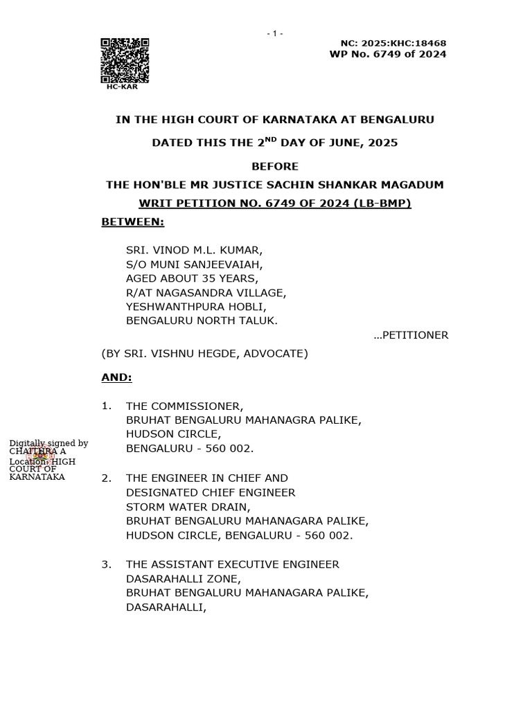 Vinod M. L. Kumar v. Commissioner | PDF | Justice | Crime & Violence