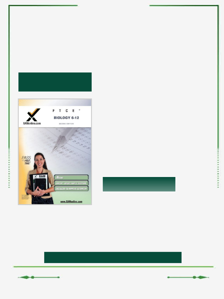 FTCE Biology 6 12 Teacher Certification Exam XAM FTCE 2nd Edition ...