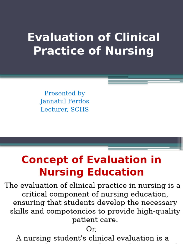 Clinical Evaluation in Nursing Education | PDF | Educational Assessment ...