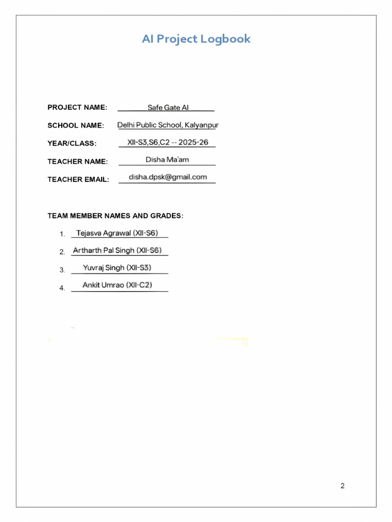 Safe Gate Ai Model DPSK Project (1) - Removed | PDF