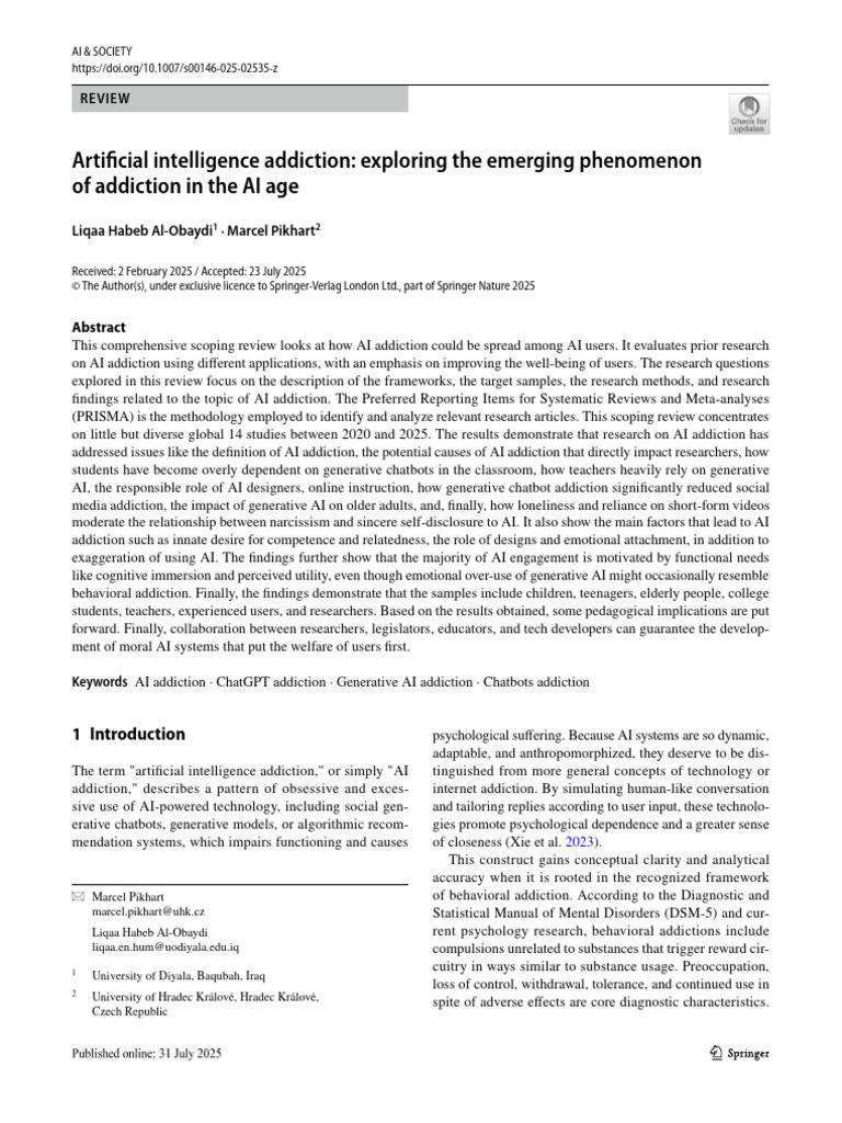 AI Addiction: A Scoping Review Analysis | PDF | Systematic Review ...