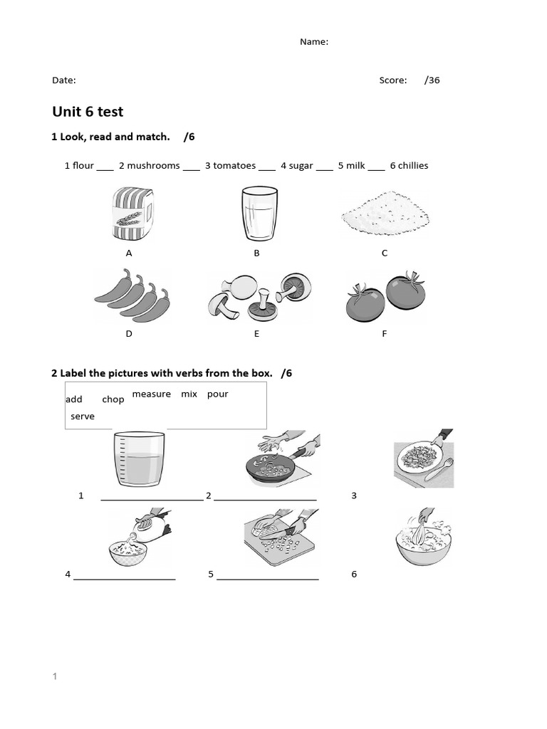 Beehive Tests Level 3 Unit Test 6 | PDF | Pancake | Foods