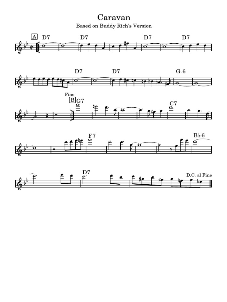 Caravan Lead Sheet– Buddy Rich | PDF