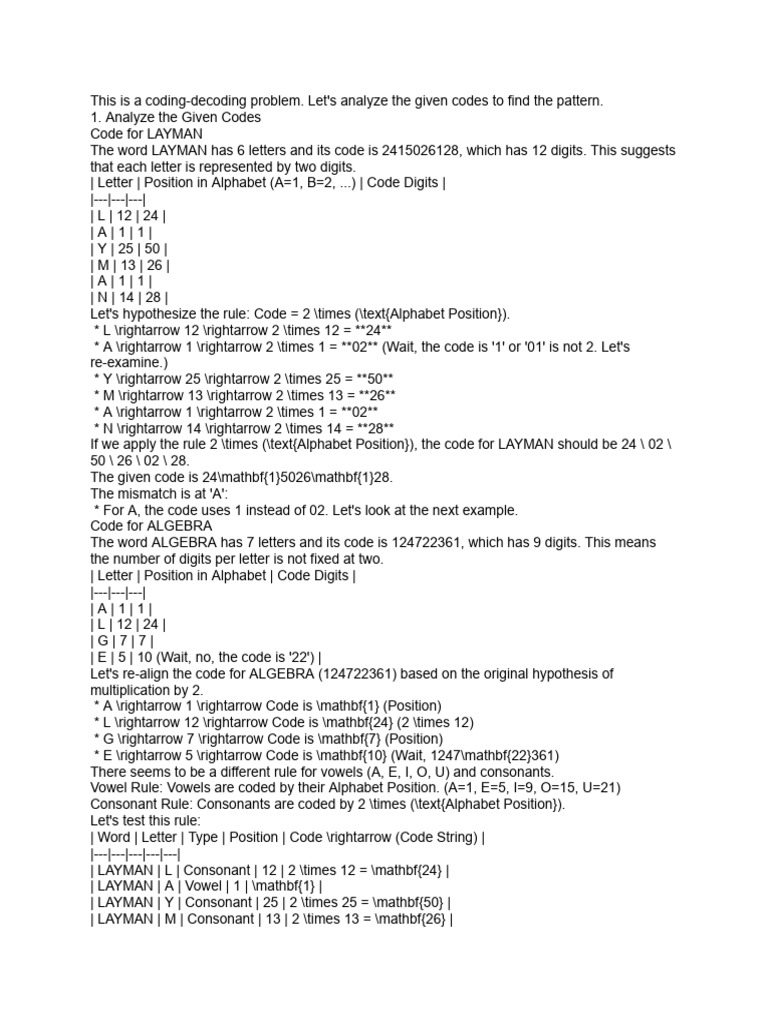 Coding-Decoding Patterns Explained | PDF | Consonant | Alphabet