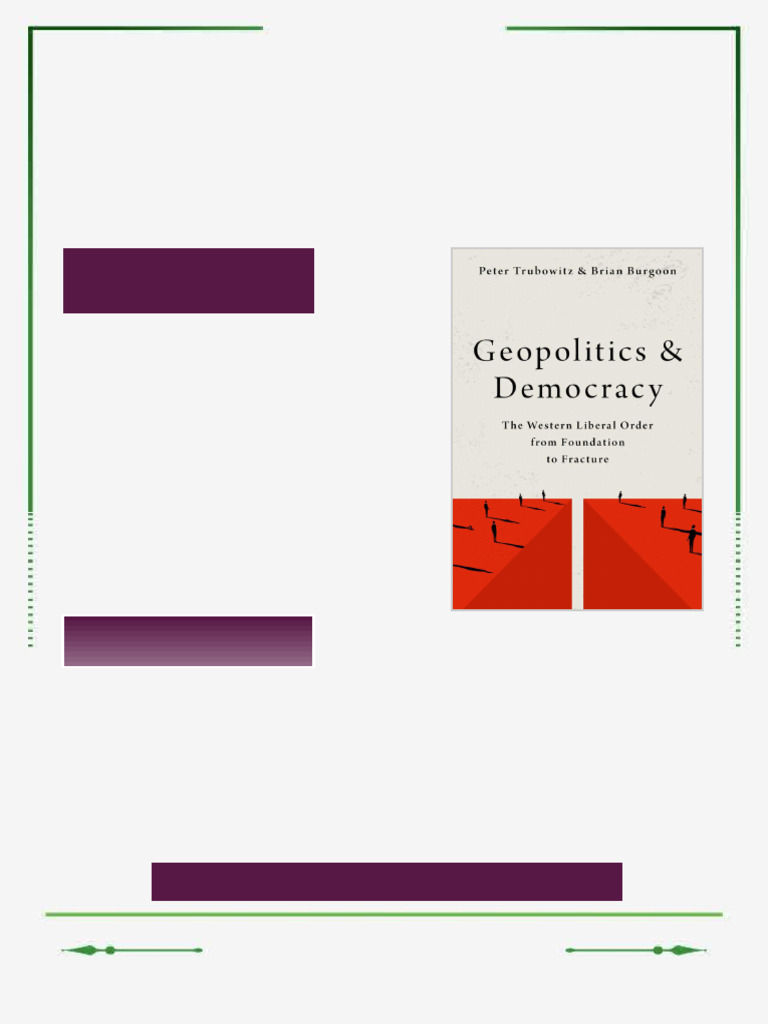 Geopolitics and Democracy. Western Liberal Order from Foundation to ...