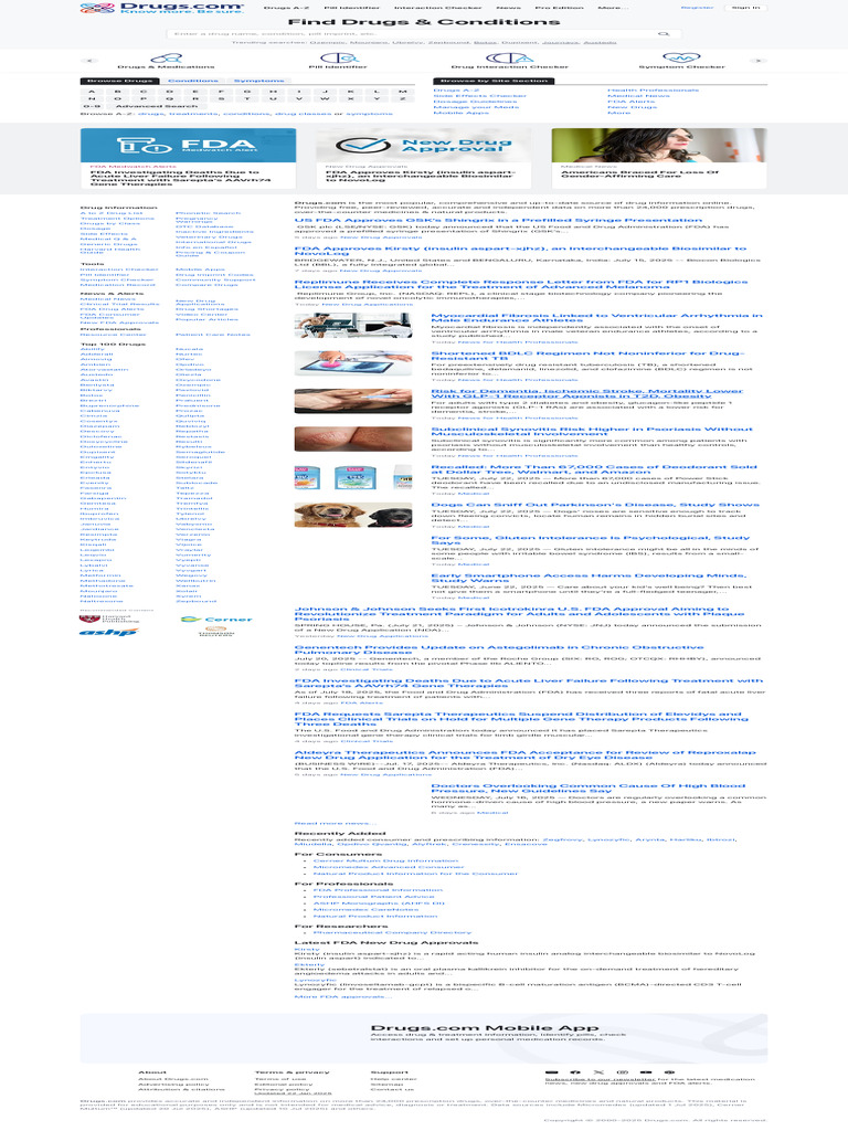 Comprehensive Drug Information Hub | PDF | Food And Drug Administration ...