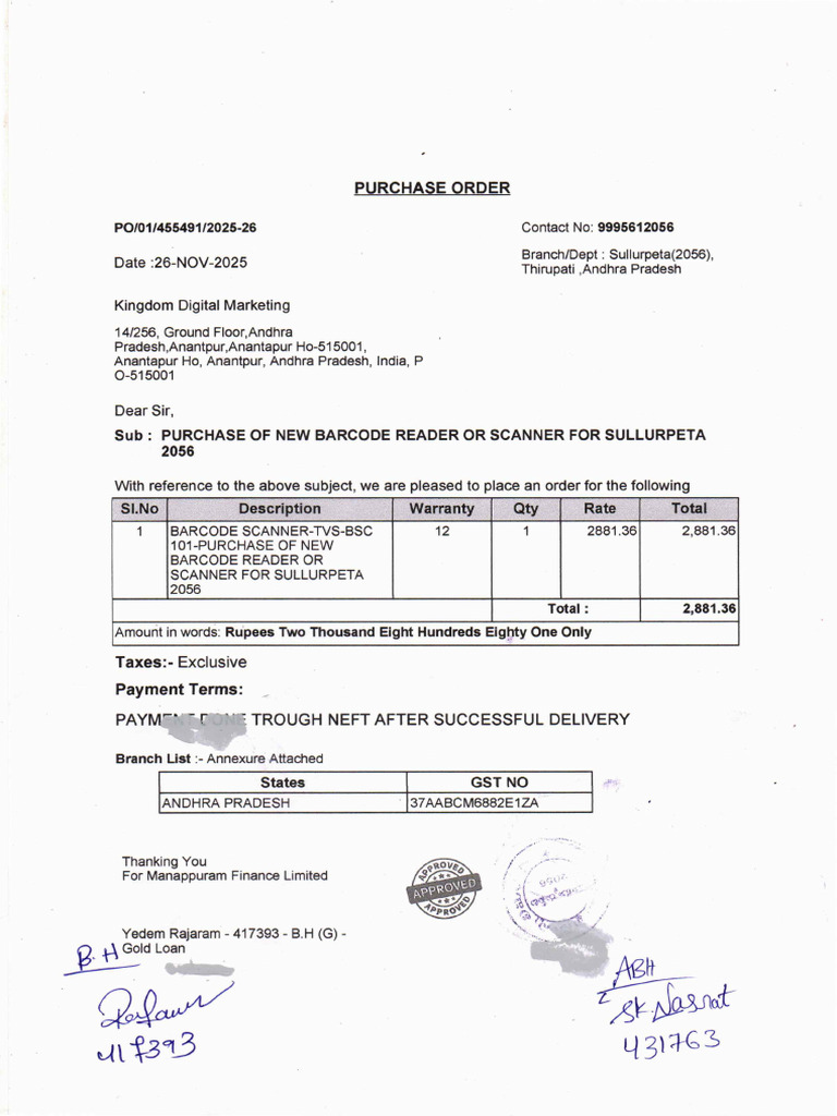 Barcode Scanner Po Signed | PDF
