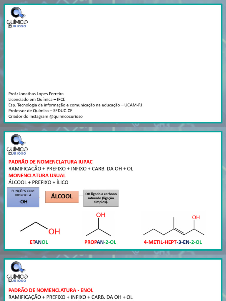 Funções Orgânicas Oxigenadas e Nomenclatura | PDF | Cetona | Grupo ...