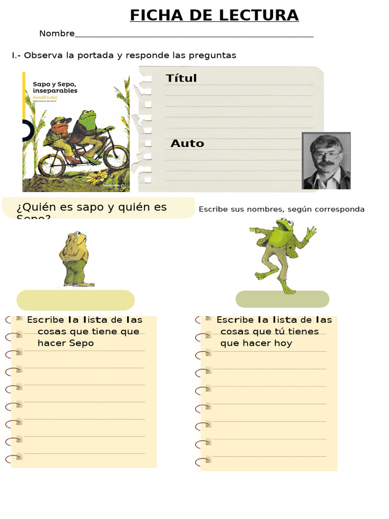 Sapo y Sepo Inseparables Guia de 2 Básico | PDF