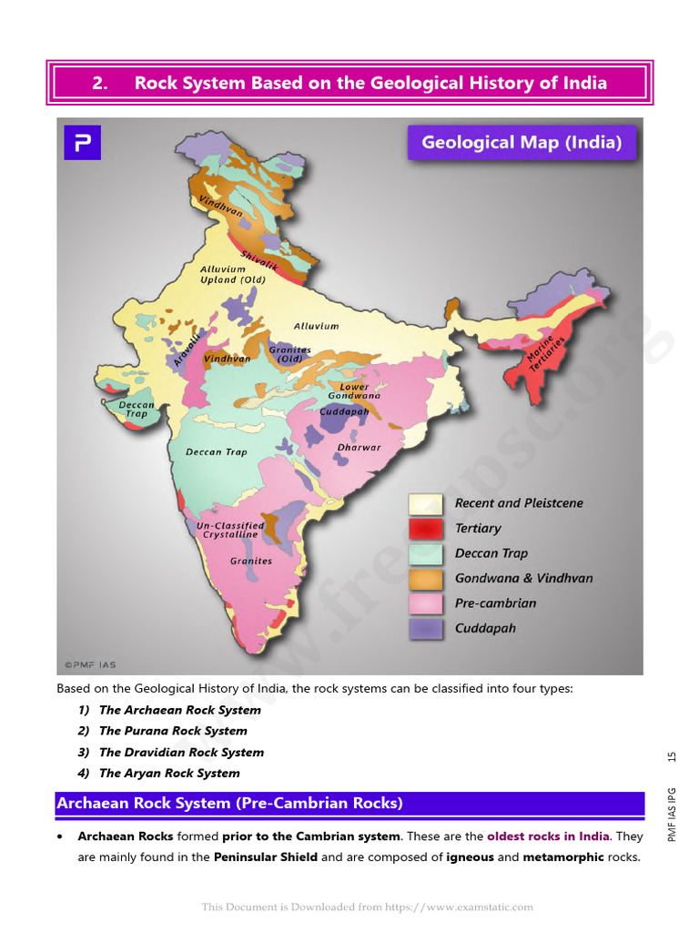 Geological Rock Systems of India | PDF | Rock (Geology) | Geology
