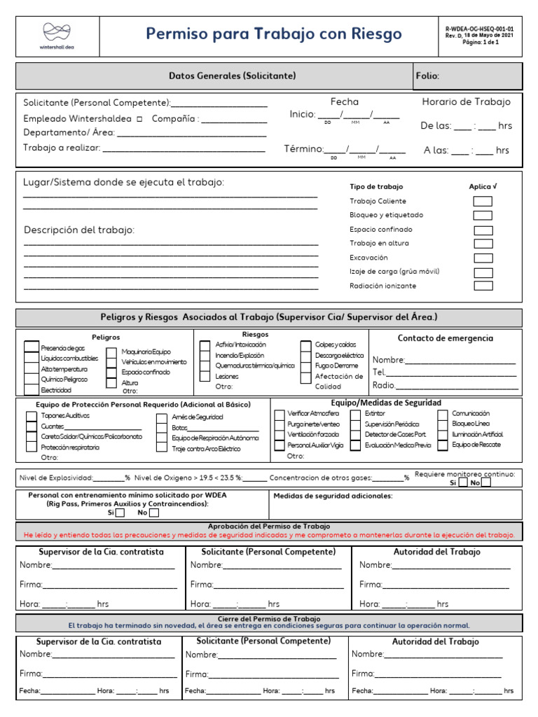 1. R-WDEA-OG-HSEQ-001-01 PTR | PDF