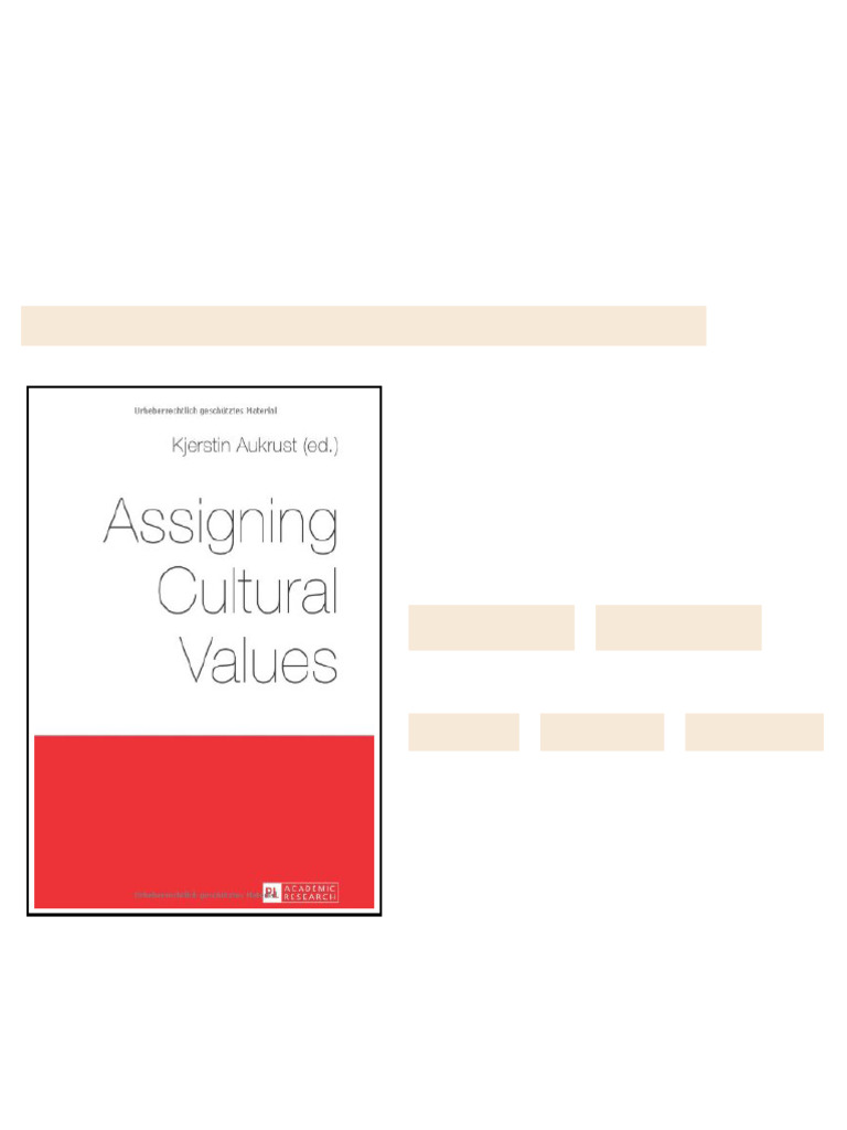 Assigning Cultural Values 1st Edition Kjerstin Aukrust - ebook and ...