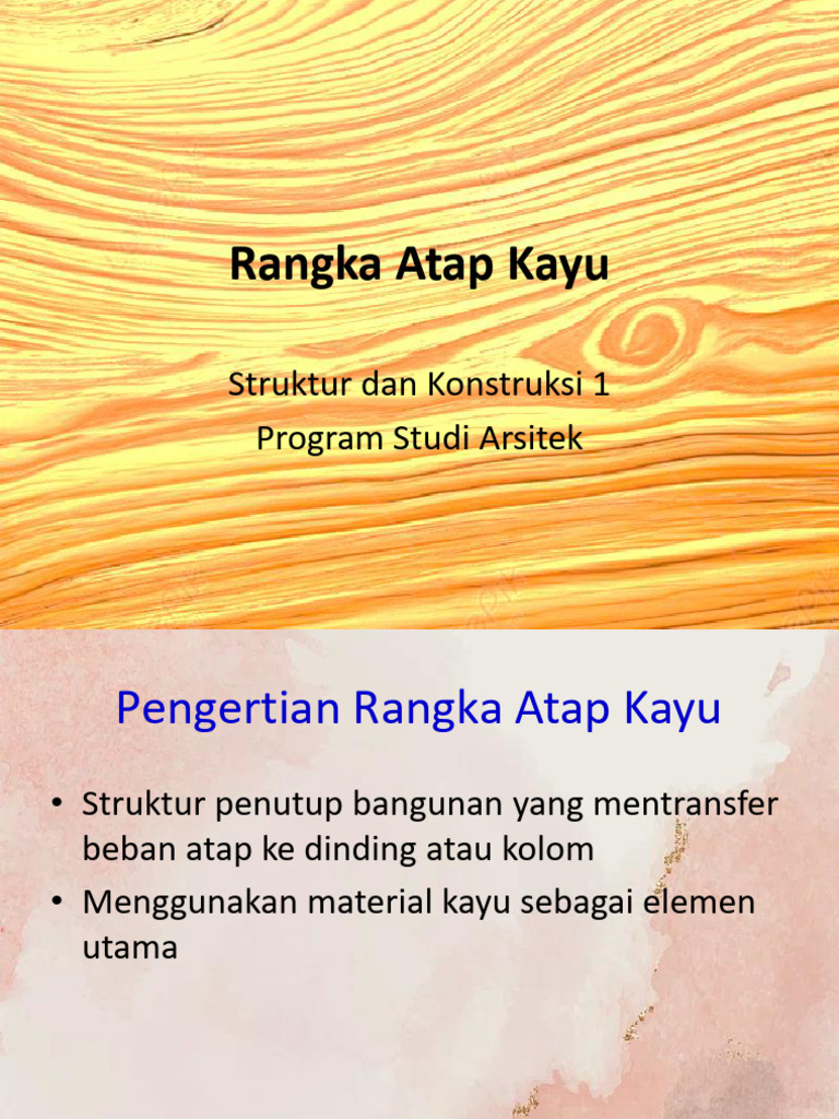 Rangka Atap Kayu: Struktur dan Fungsi | PDF