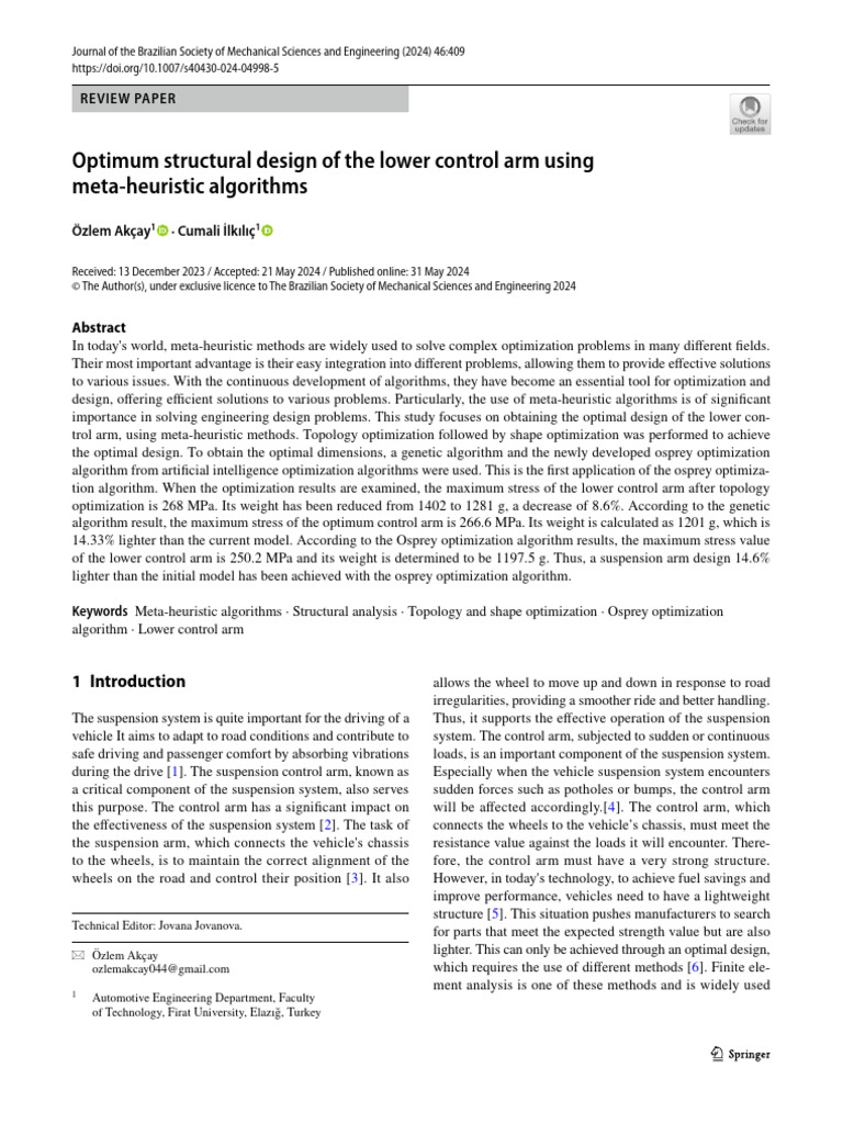12) s40430-024-04998-5 | PDF | Mathematical Optimization | Finite ...