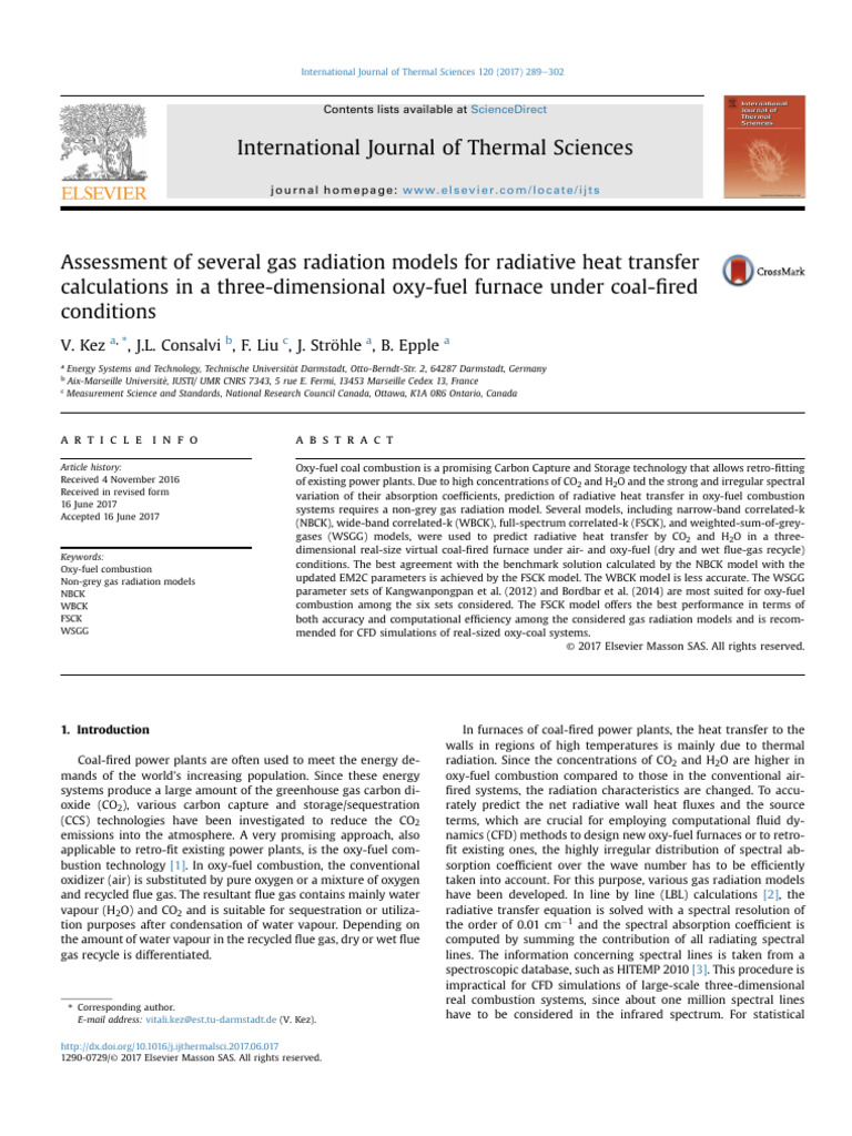 Assessment of Several Gas Radiation Models For Radiative | PDF | Gases ...