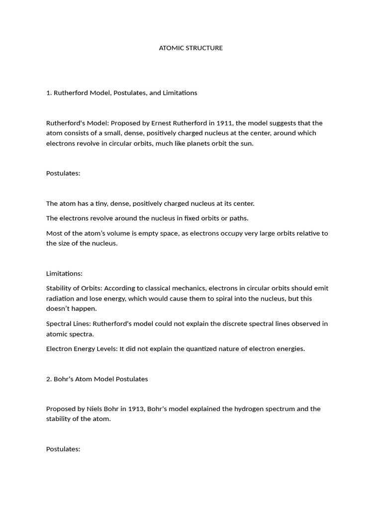 Atomic Structure | PDF | Atomic Orbital | Electron