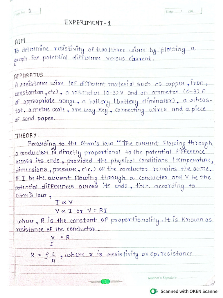 Class 12 Physics Lab Manual | PDF