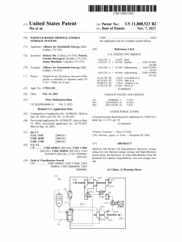 Research Patent 8-ARY-Partical Based Thermel Energy Storage System | PDF