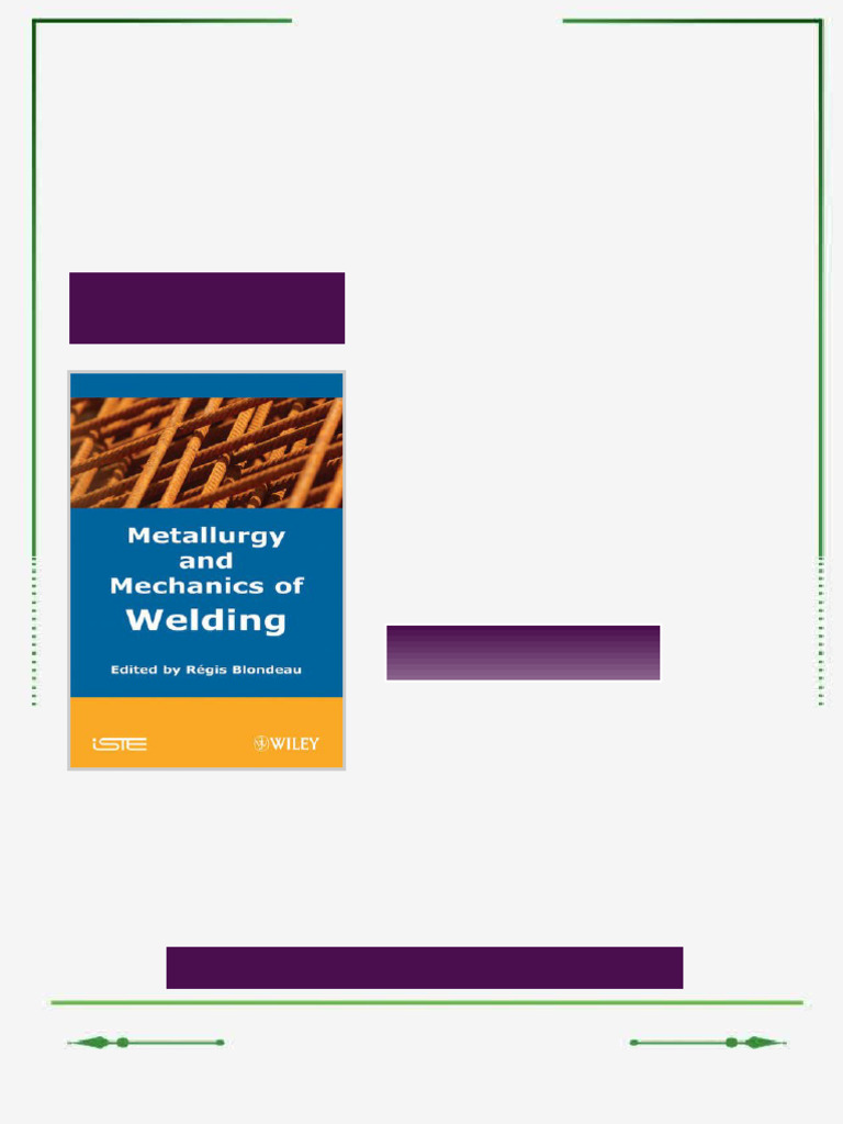 Metallurgy and Mechanics of Welding 1st Edition Regis Blondeau ebook ...