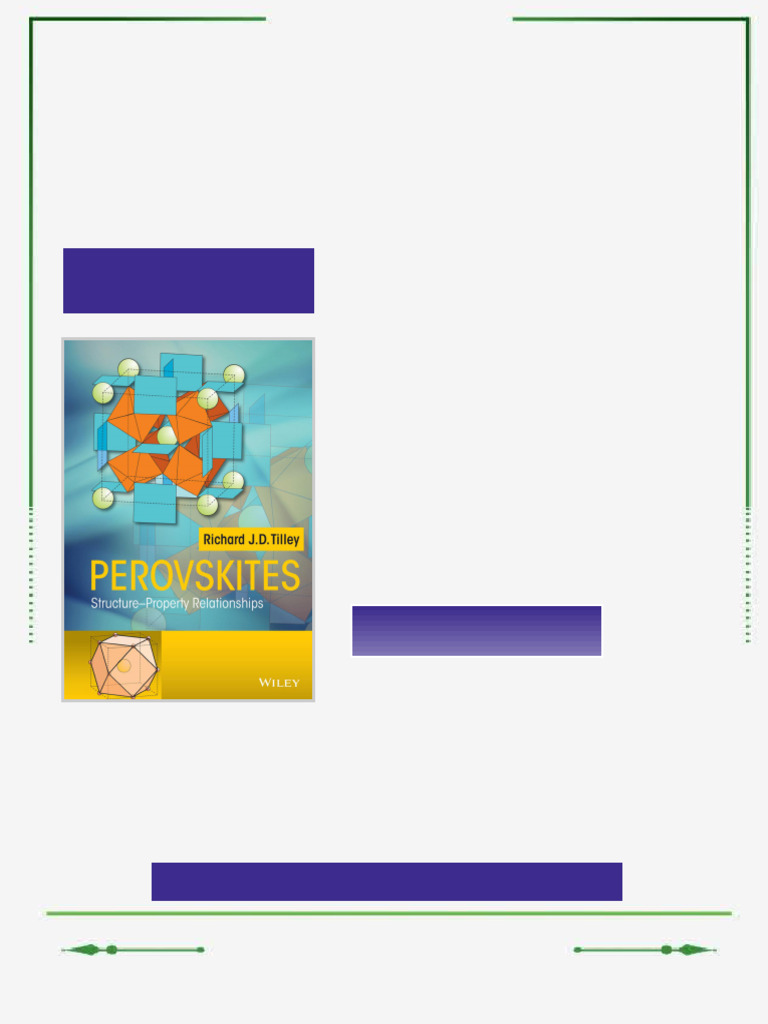 Perovskites Structure Property Relationships 1st Edition Richard J. D ...