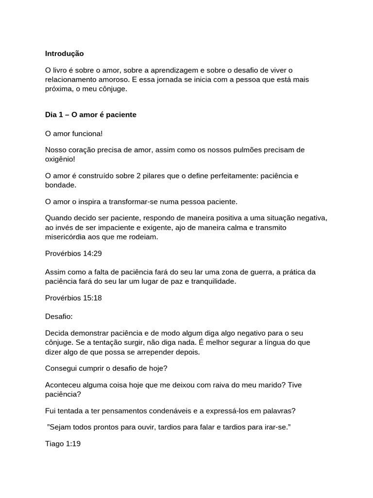 o Desafio de Amar | PDF | Amor | Oração