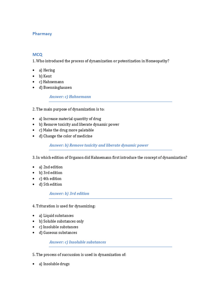 Pharmacy Assignment | PDF | Homeopathy | Chemistry
