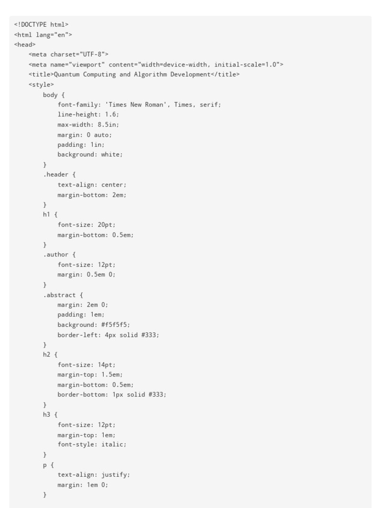 Research Paper 3_ Quantum Computing and Algorithm Development | PDF ...