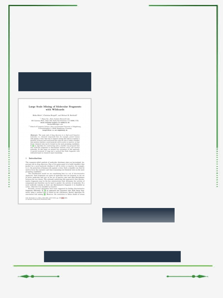 LNCS 2810 Large Scale Mining of Molecular Fragments with Wildcards 1st ...