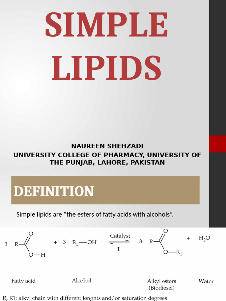 Simple Lipids | PDF | Wax | Vegetable Oil