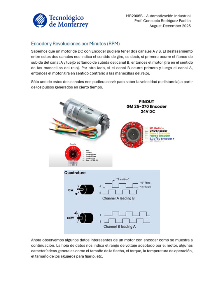 Encoder y RPM en Automatización Industrial | PDF | Ingeniería ...