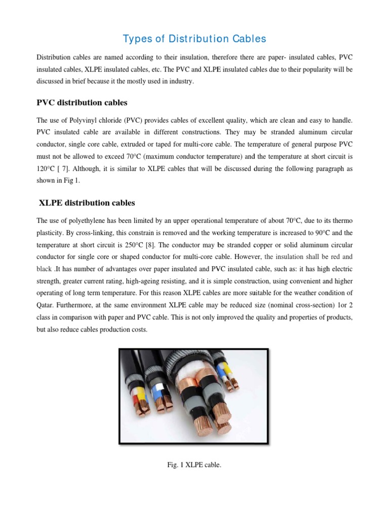 Types of Distribution Cables | PDF | Cable | Insulator (Electricity)