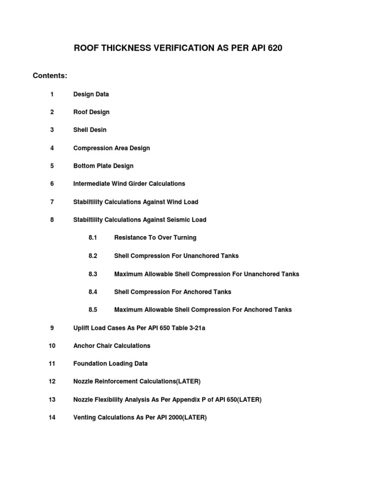 Calculation API 650 | Download Free PDF | Pounds Per Square Inch | Pressure