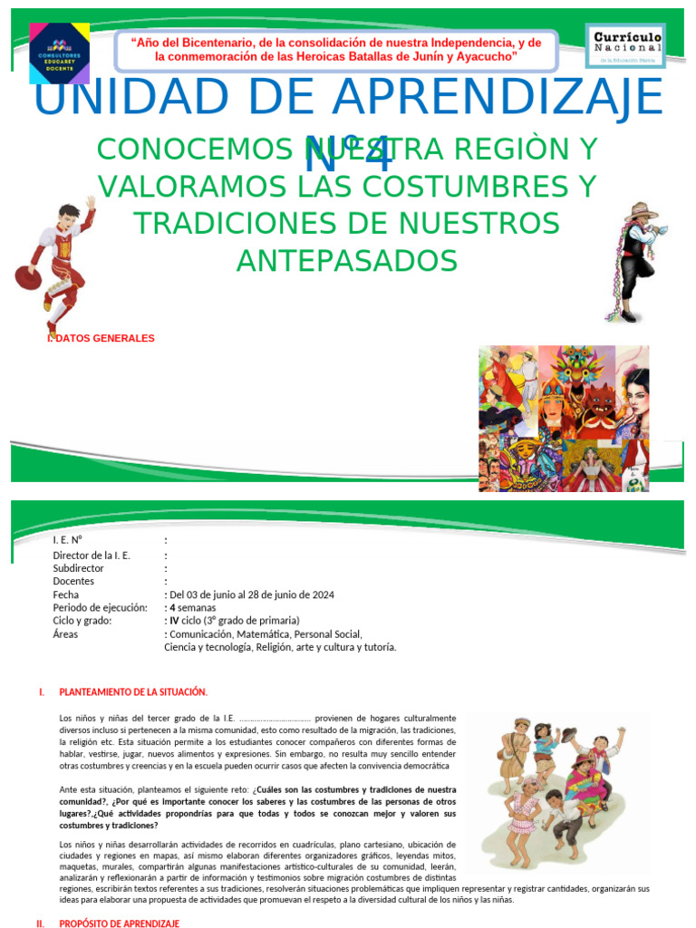 3RO UNIDAD DE APRENDIZAJE N°4 | PDF | Multiplicación | Aprendizaje